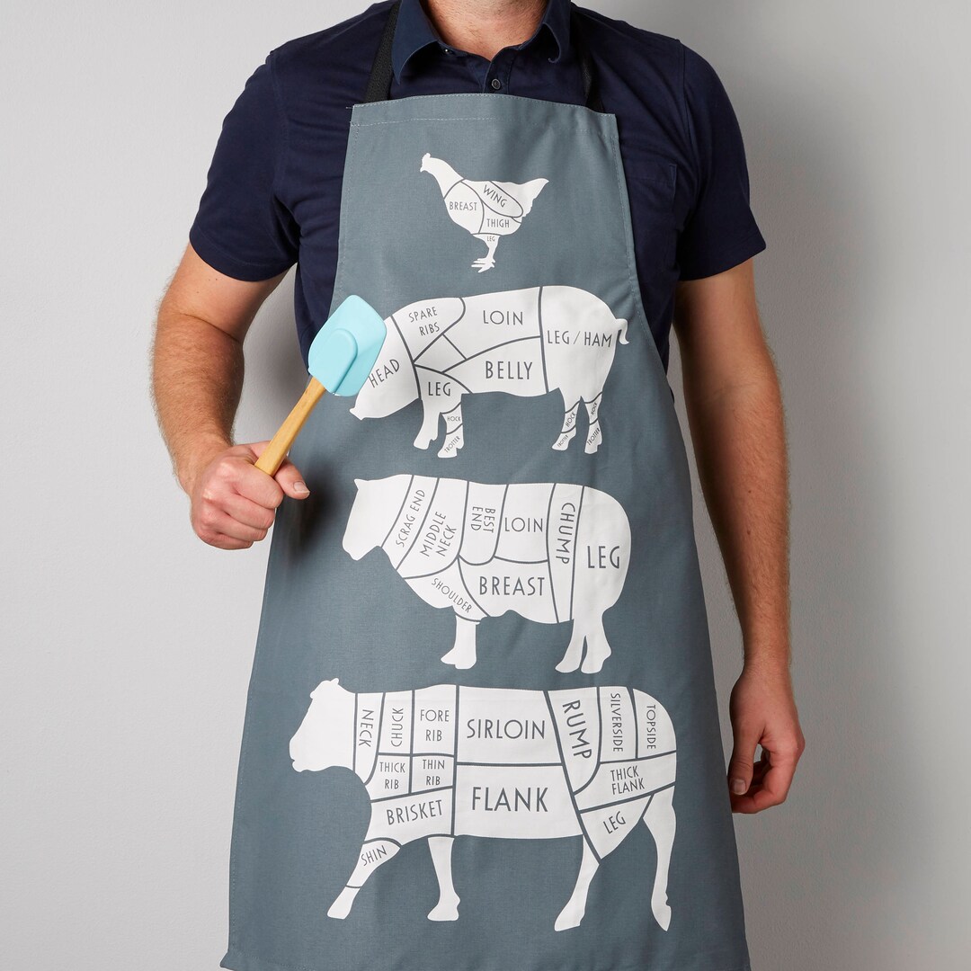 Green Meat Cuts Apron Cook Apron Apron Foodie Gift - Etsy