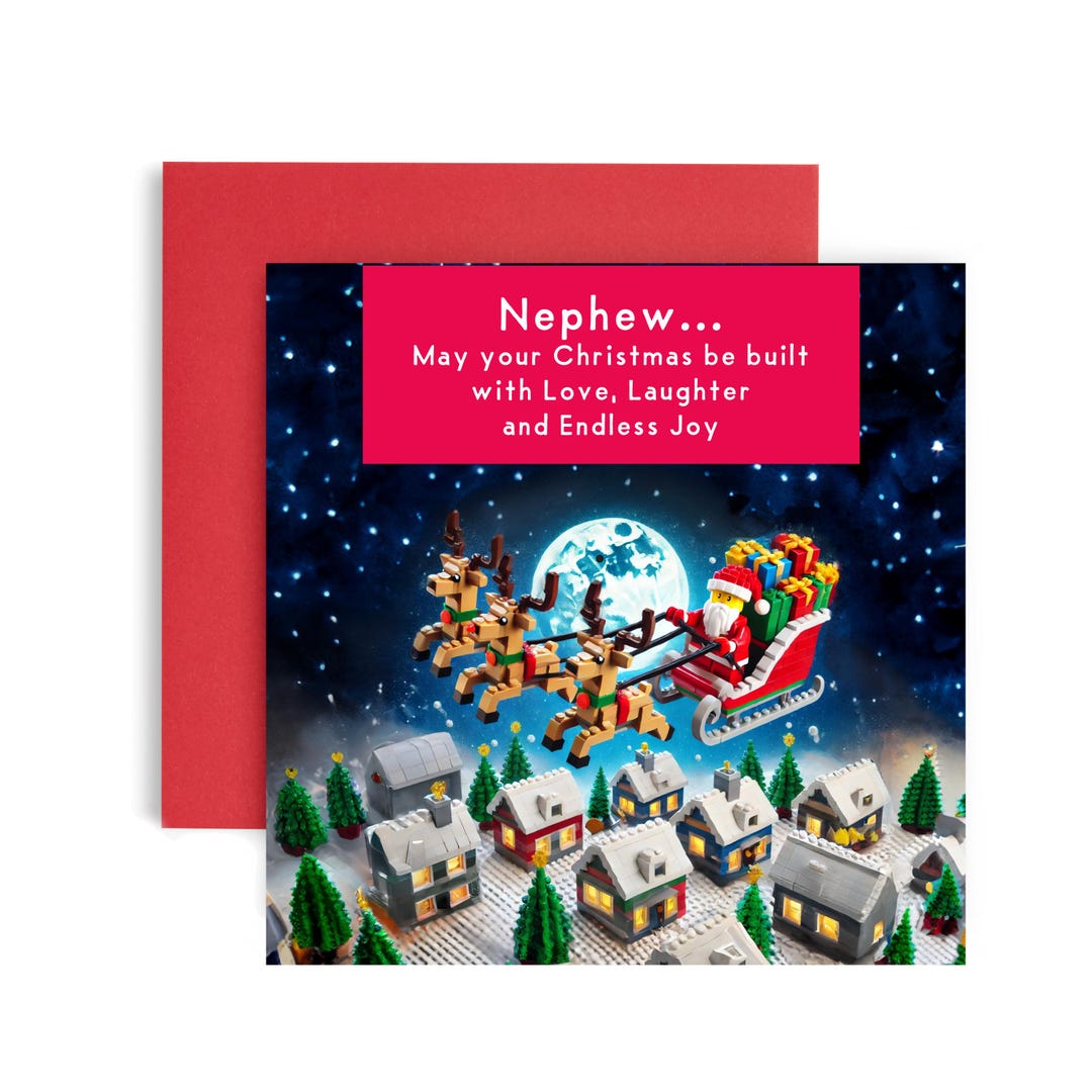 Lego Joy Christmas Card Nephew Lego Christmas Card Festive Cards ...