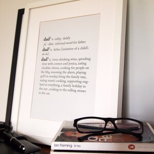 Dad Dictionary Definition Print Father Day Gift Gift for Dad Dad ...