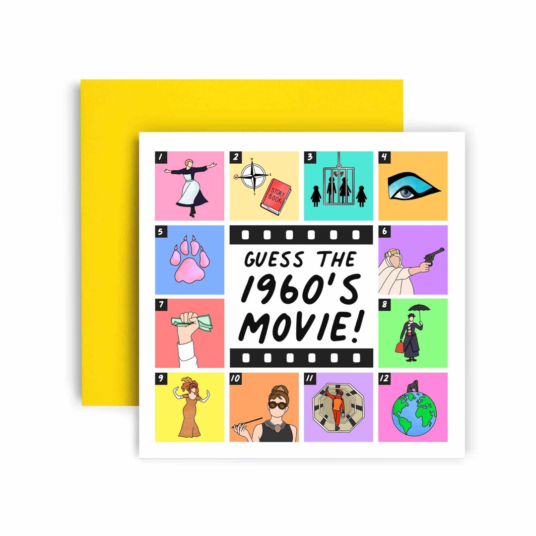Guess the Movie Birthday Card Funny Card 60th Birthday Movie Card Movie ...