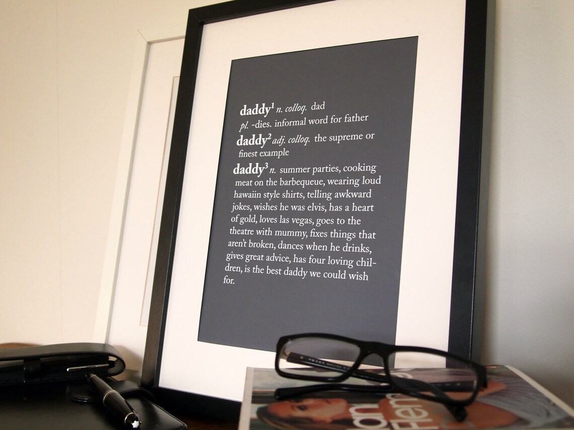 Dad Dictionary Definition Print Father Day Gift Gift for - Etsy UK