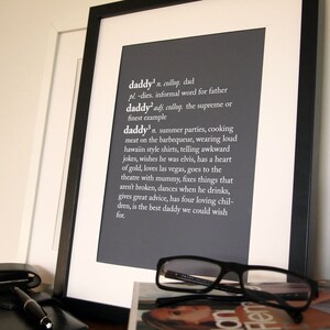 Dad Dictionary Definition Print Father Day Gift Gift for Dad Dad ...