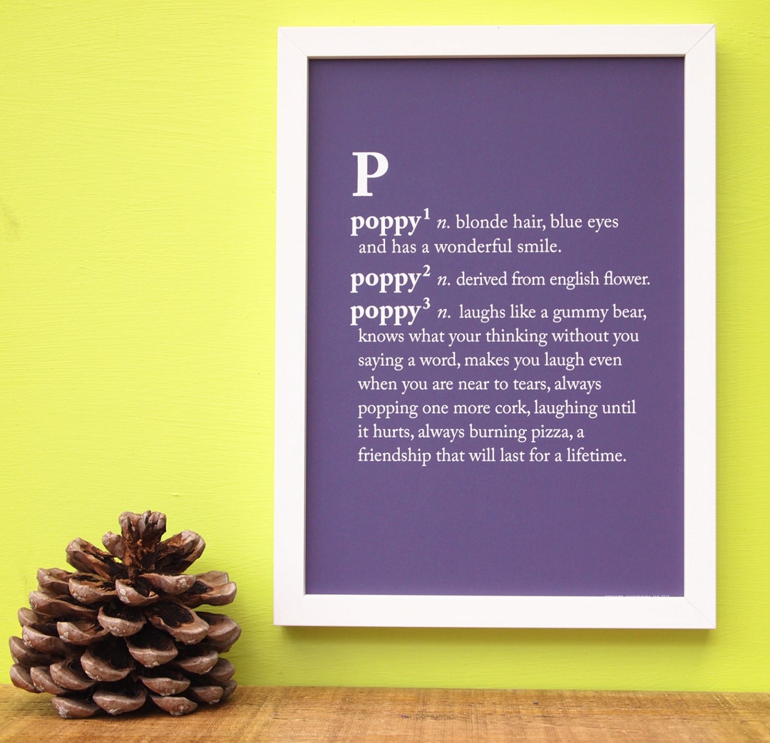 Personalised Name Dictionary Definition Print Gift for Friend Name ...