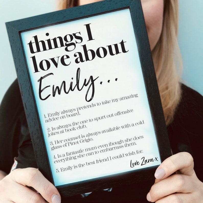 Things I Love About Print Friendship Gift I Love You - Etsy