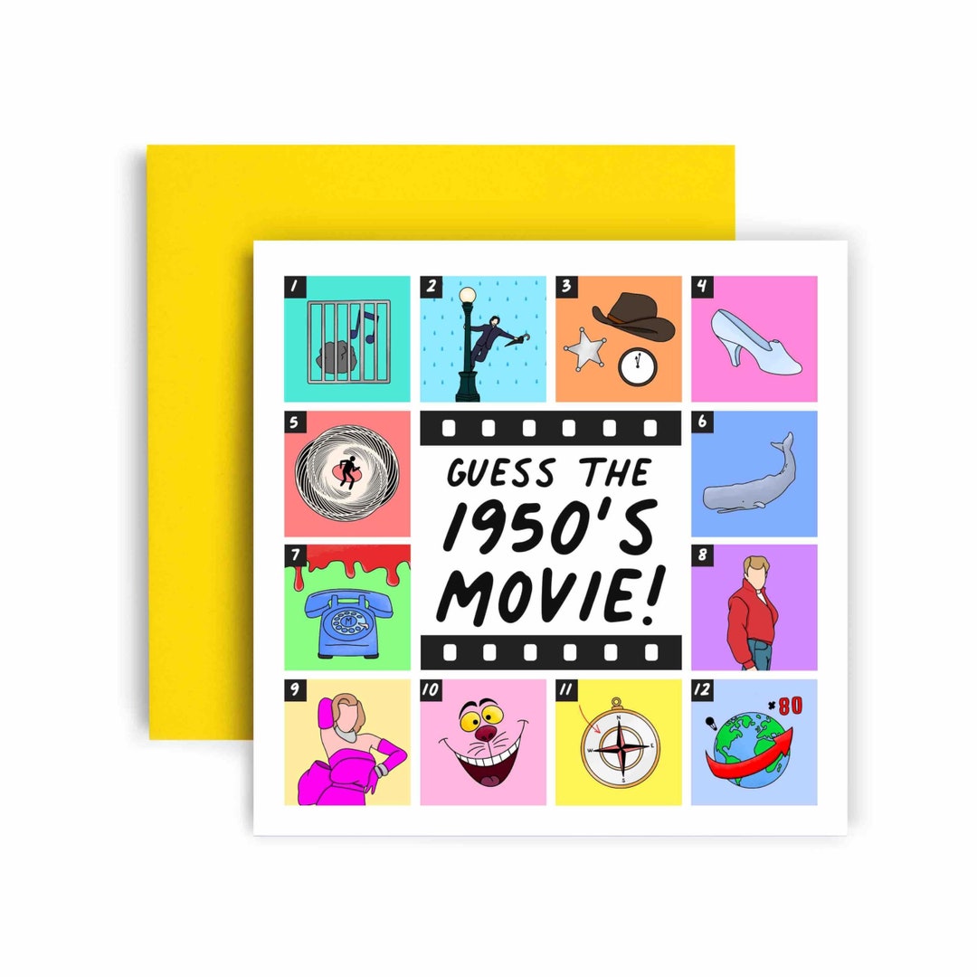 Guess the Movie Birthday Card Funny Card 70th Birthday Movie Card Movie ...