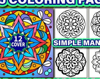 40 Mandalas Coloring Book, PDF, Printable Coloring Pages, Simple ...