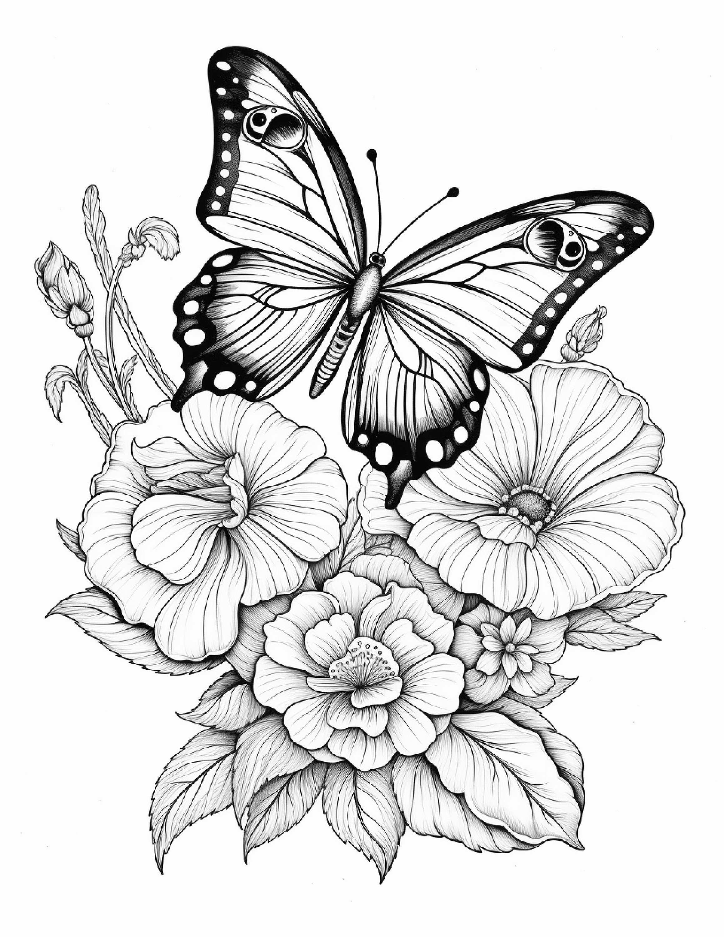140 Butterflies Coloring Pages - Etsy