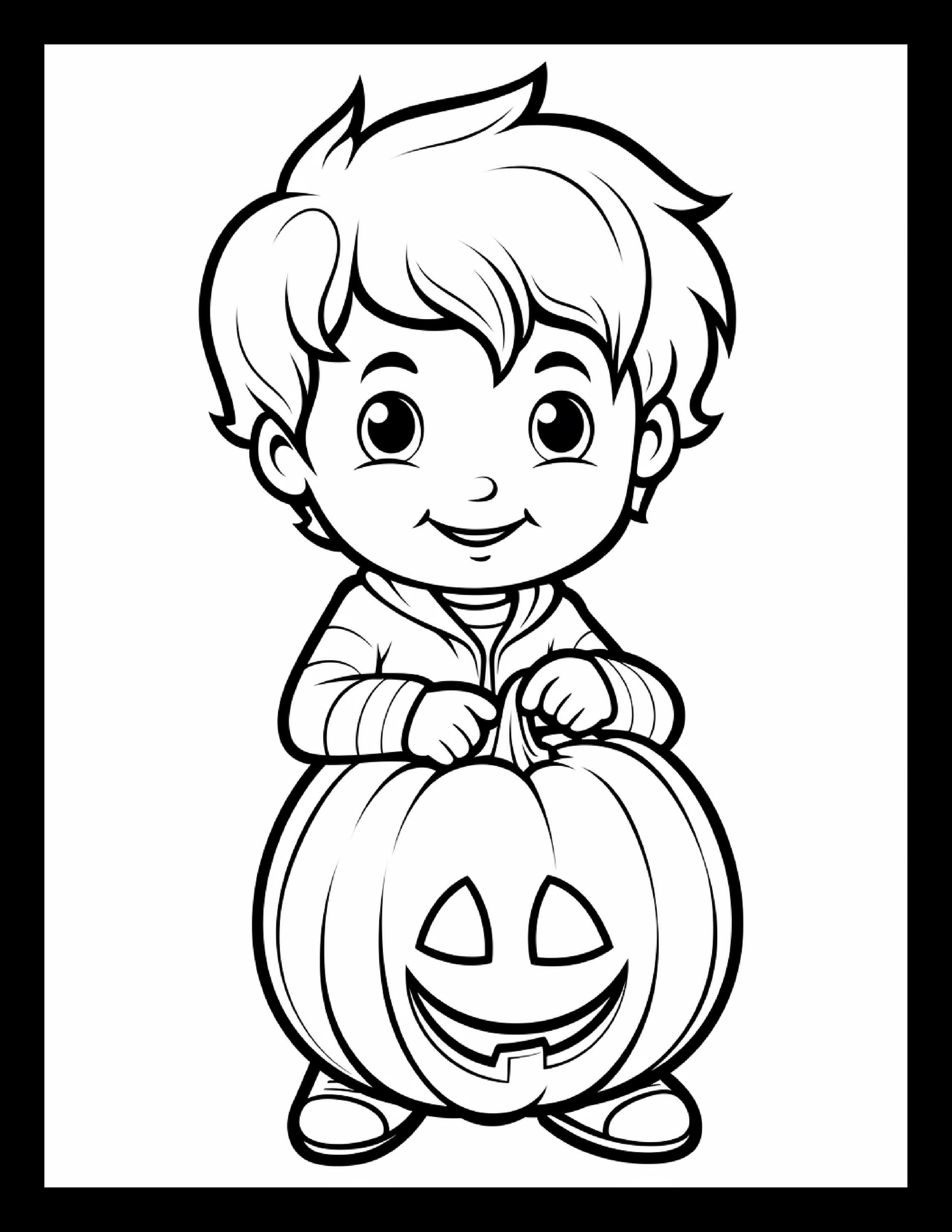 100 Cute Halloween Coloring Pages for Kids - Etsy