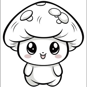 Cute Mushrooms Coloring Book for Kids - Etsy