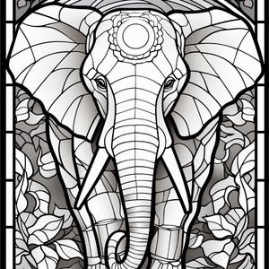 Stained Glass Animals Coloring Book - Beautiful Animal Designs for ...