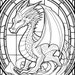 90 Stained Glass Dragons Coloring Pages Hours of Fun Coloring and ...