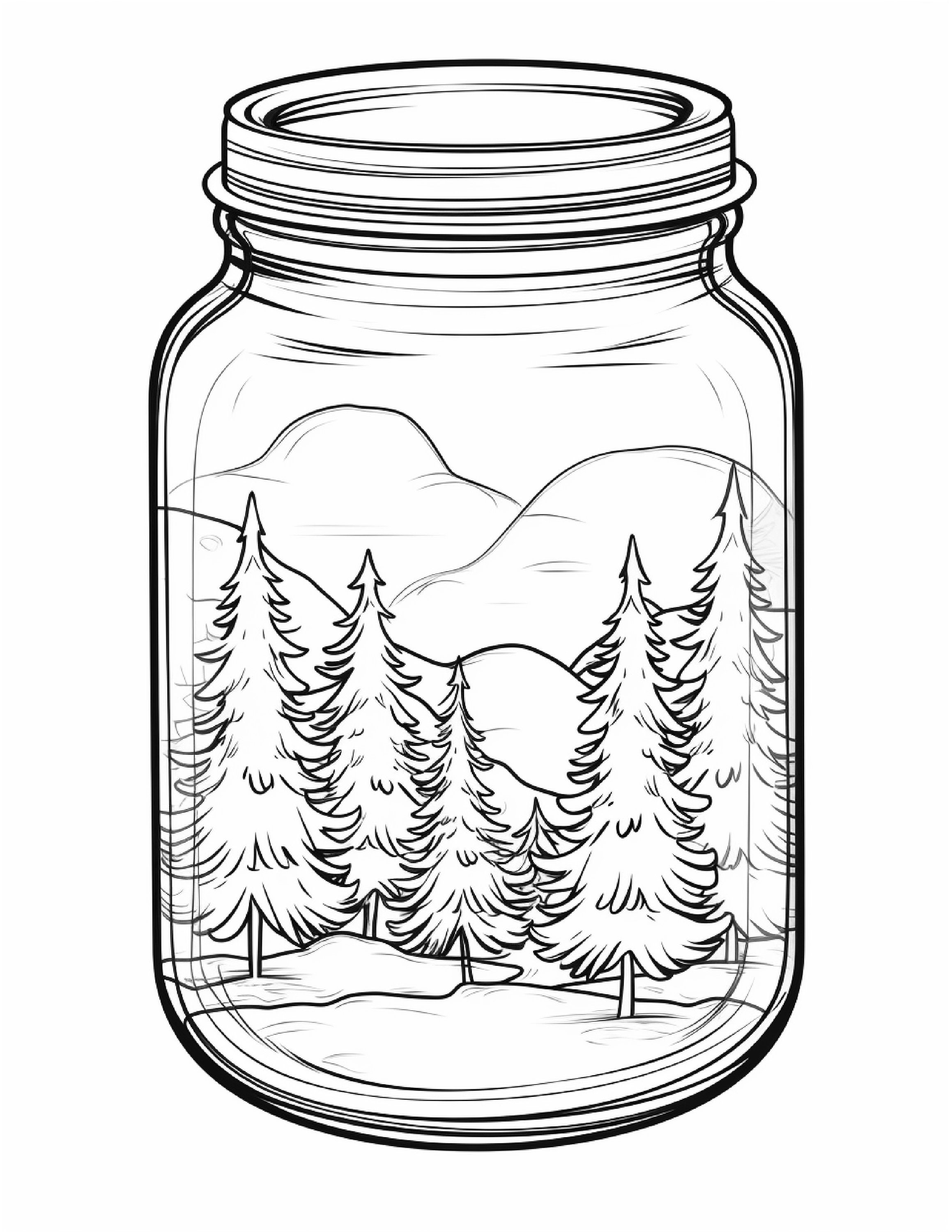 World in a Jar Coloring Pages - Etsy