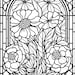 180 Stain Glass Flowers Coloring Pages - Etsy