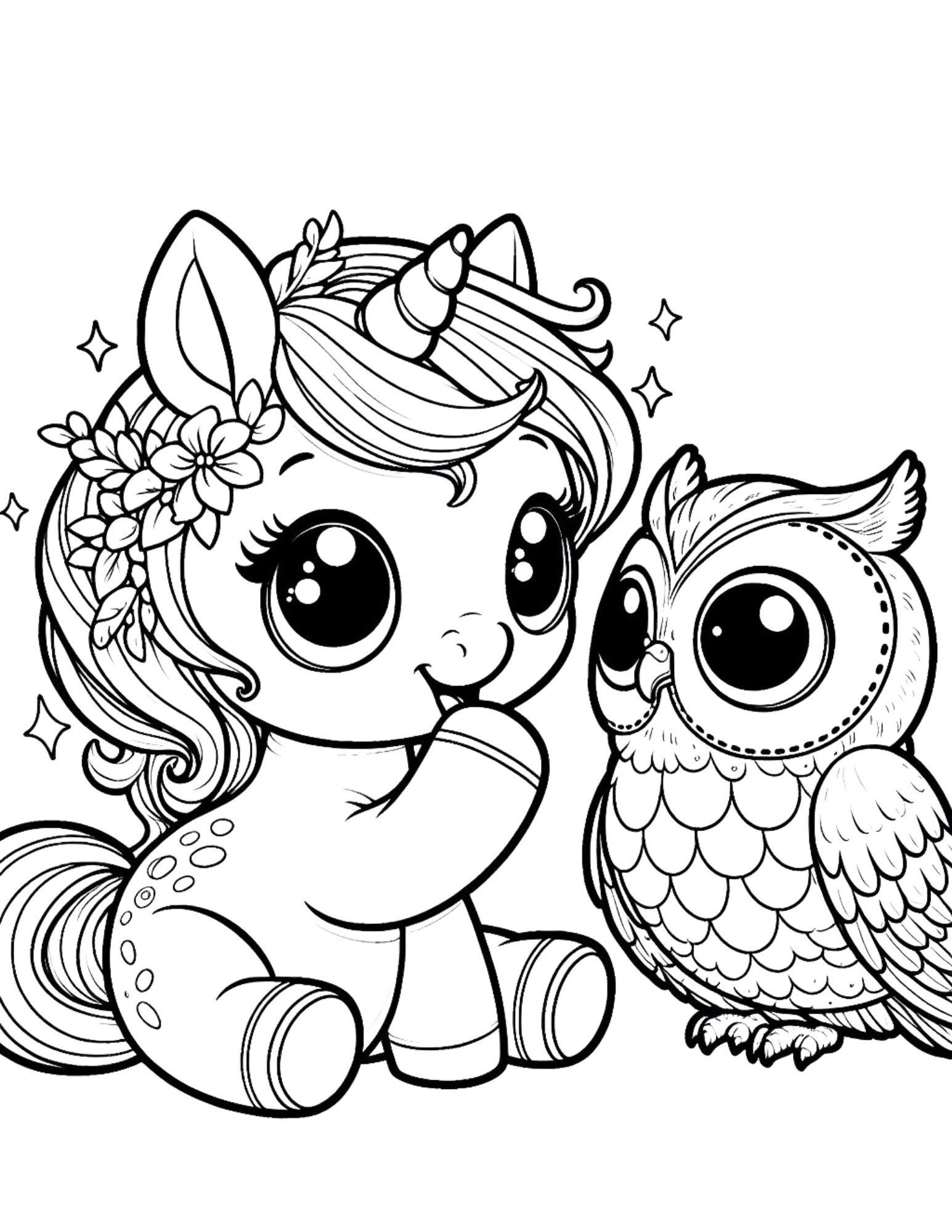 Adorable Baby Unicorn Coloring Pages - Free Printable Fun for Kids - Etsy