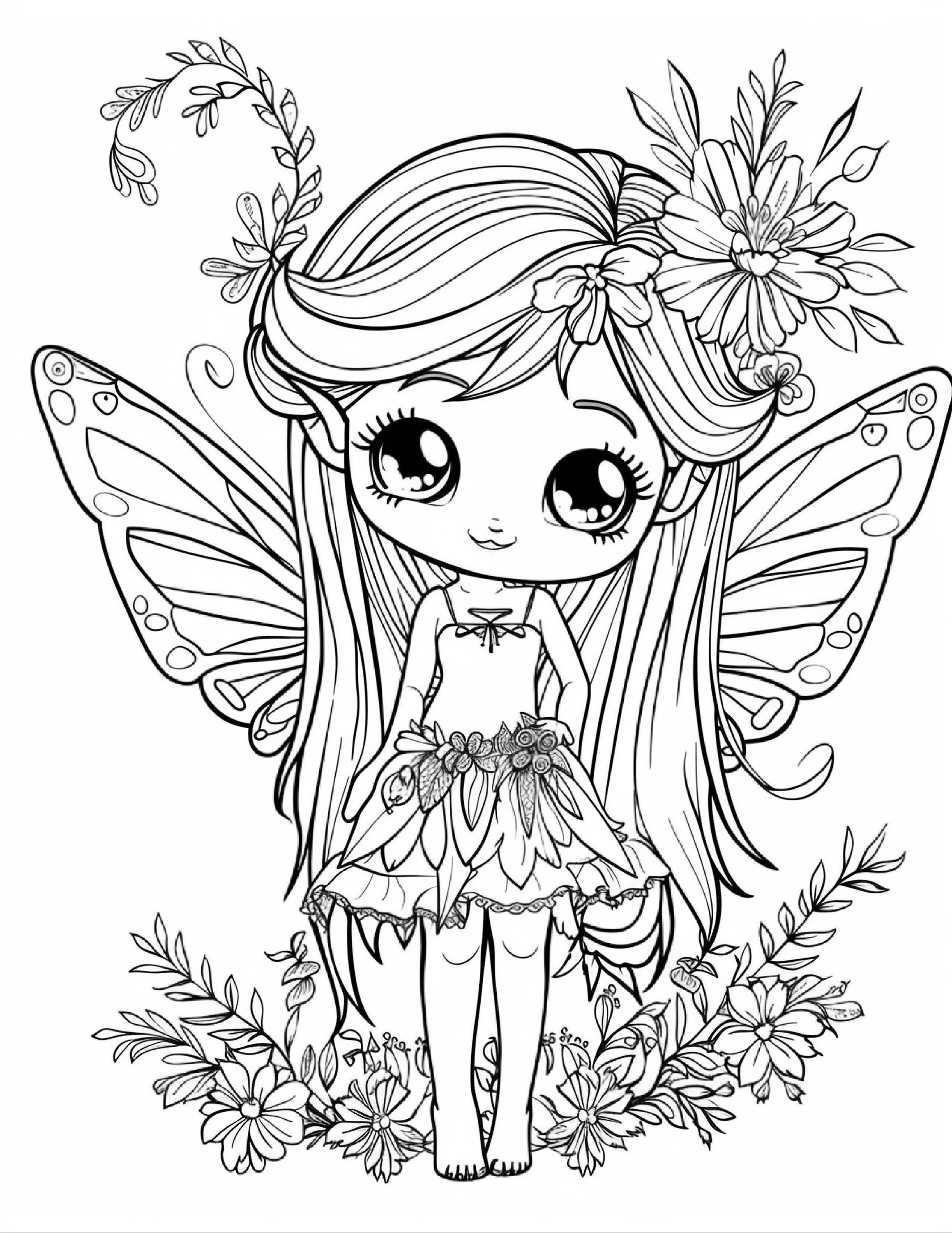 Cute Chibi Fairies for Coloring Fun - Etsy