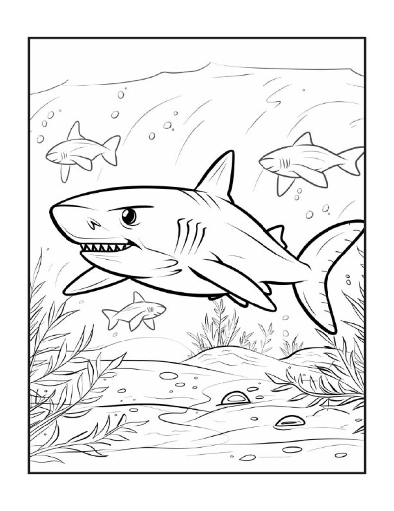 Ocean Animals Coloring Pages - Etsy