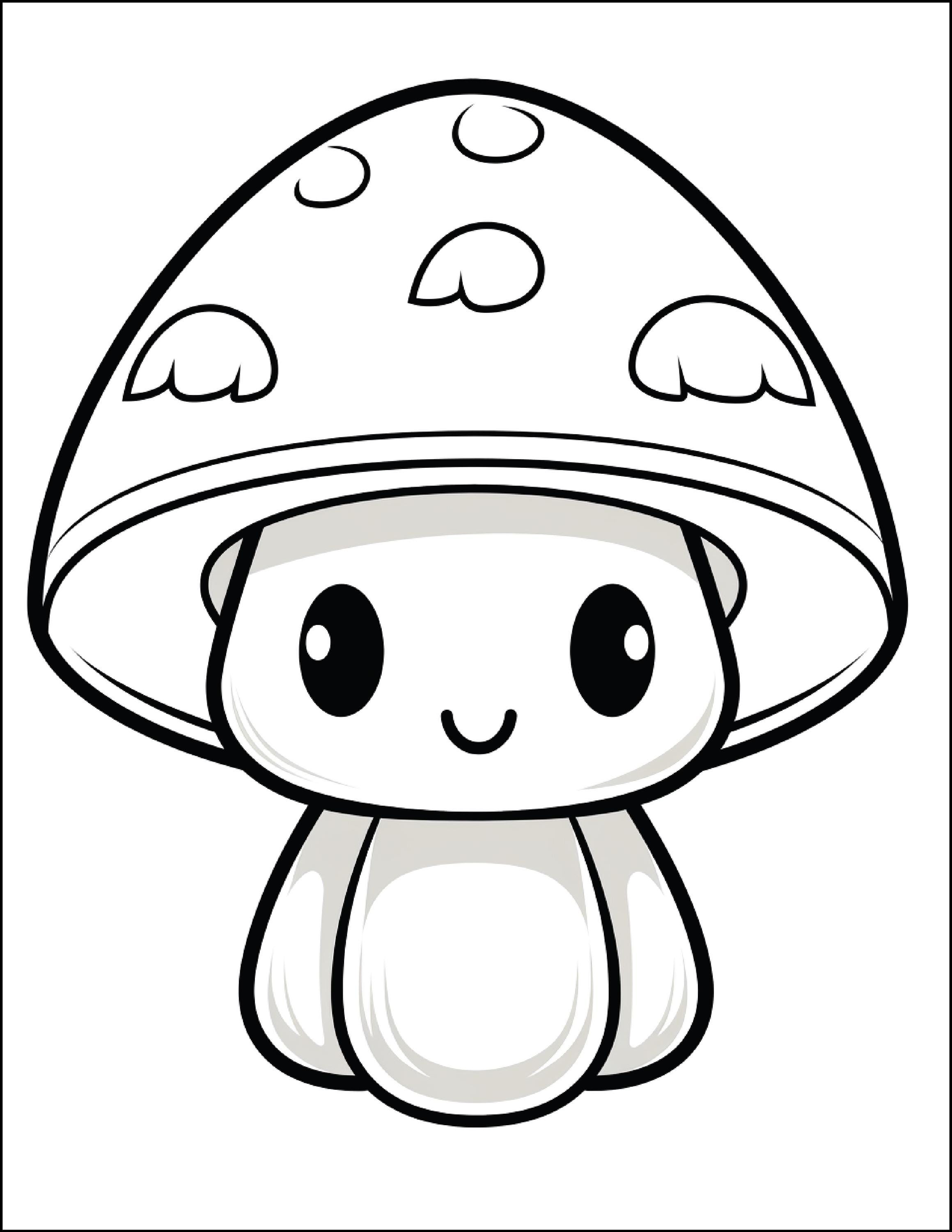 Cute Mushrooms Coloring Book for Kids - Etsy
