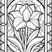 180 Stain Glass Flowers Coloring Pages - Etsy