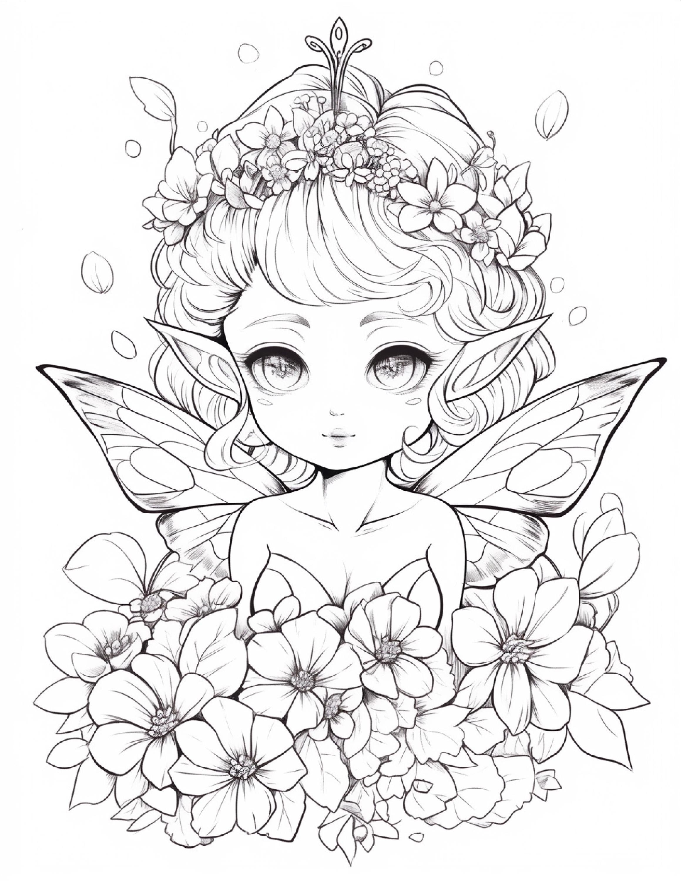Baby Flower Fairy Coloring Book - Etsy