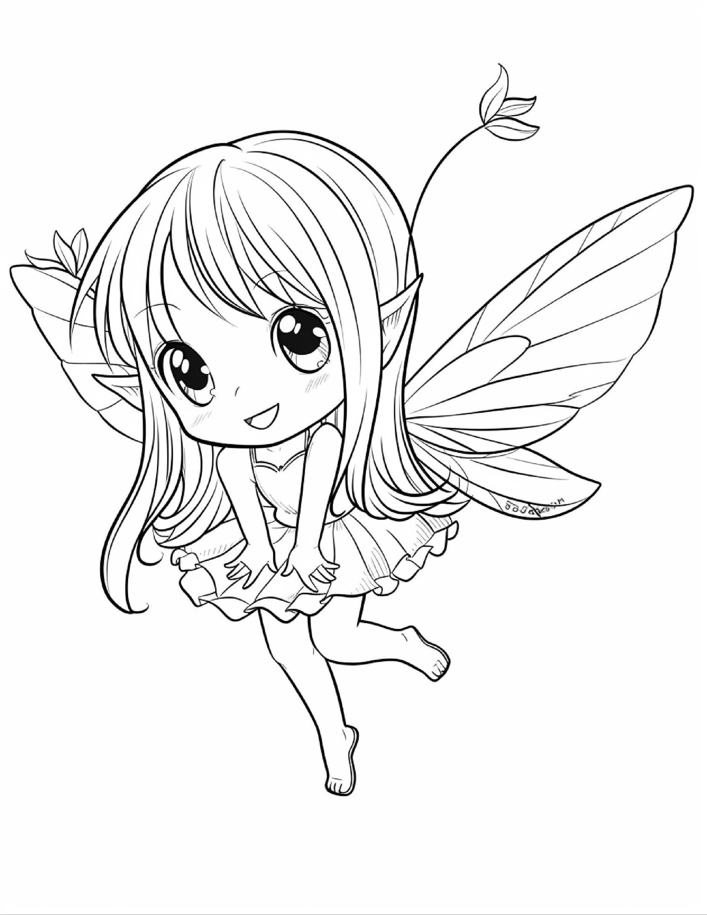 Cute Chibi Fairies for Coloring Fun - Etsy
