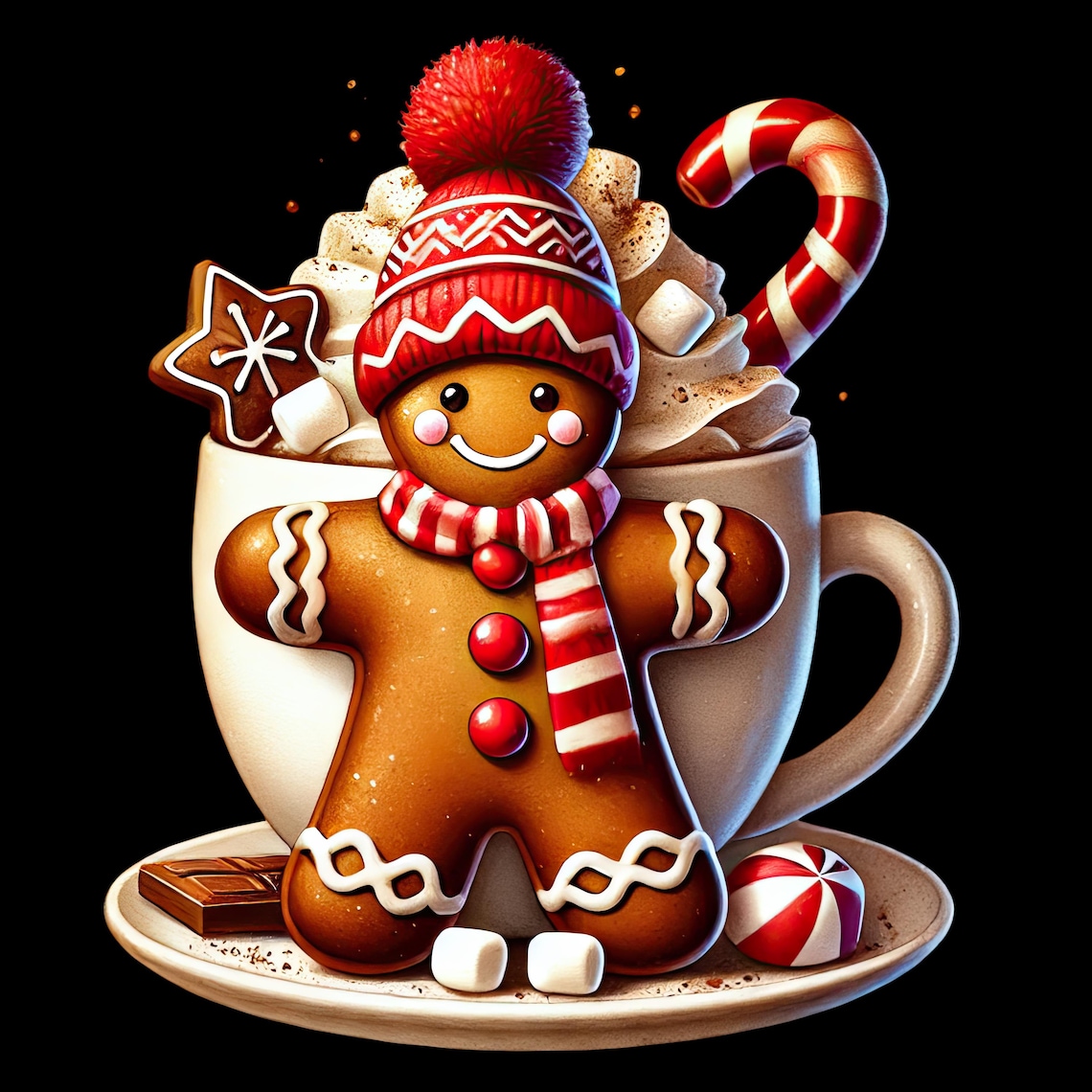 Gingerbread Men Clip Art - Etsy