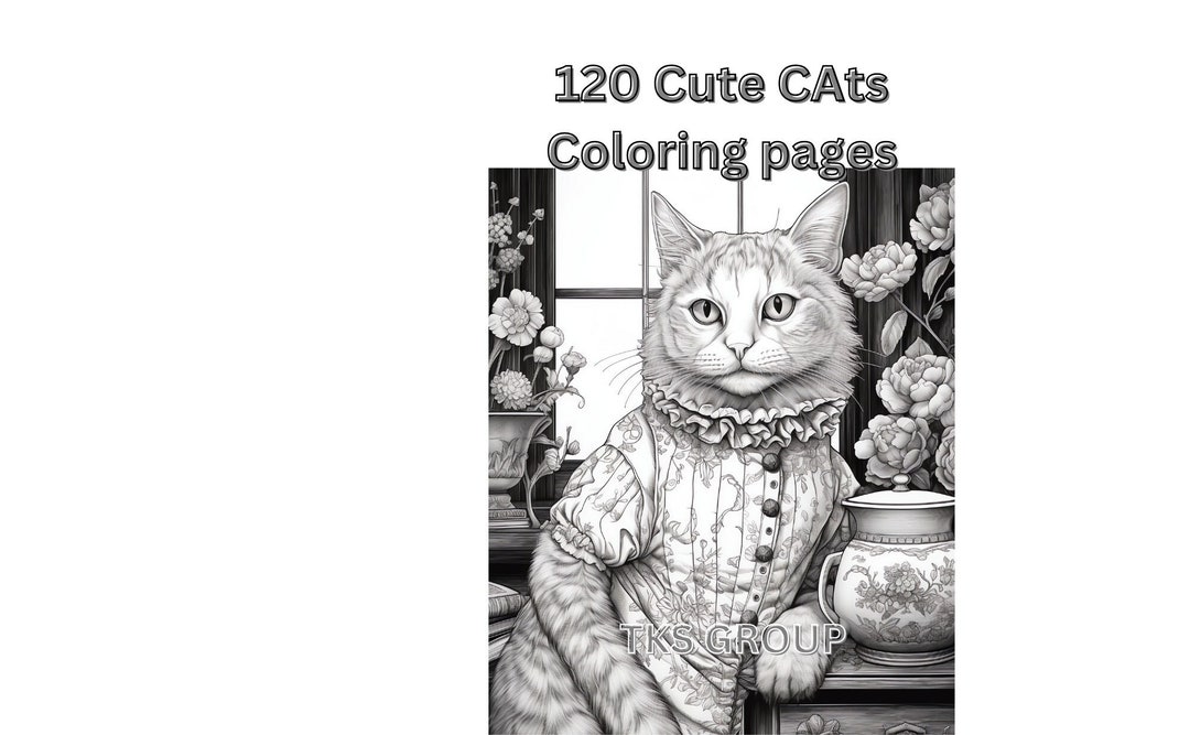 120cut Cats Coloring Pages for Stress Relief - Etsy