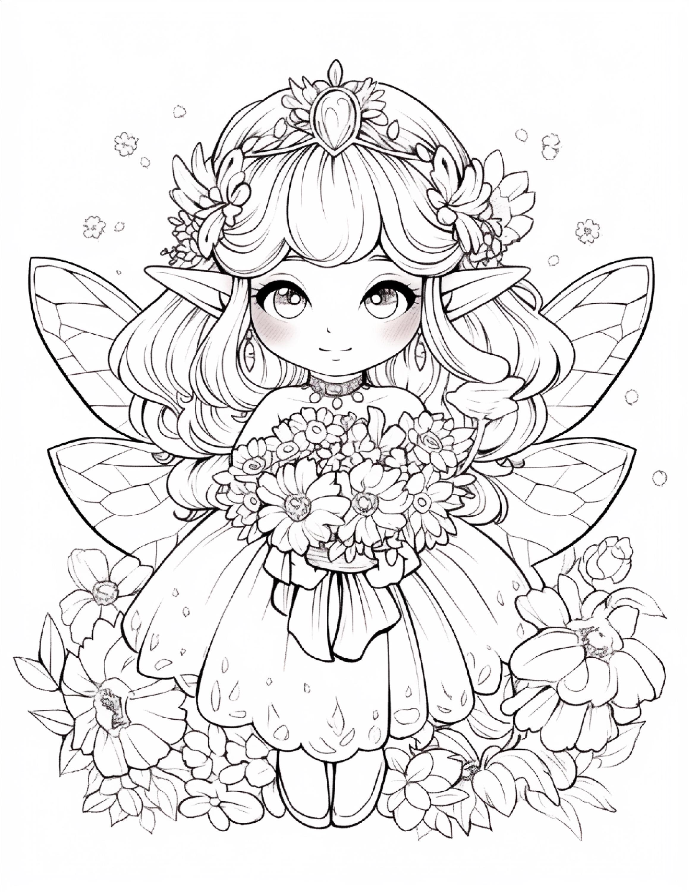 Baby Flower Fairy Coloring Book - Etsy