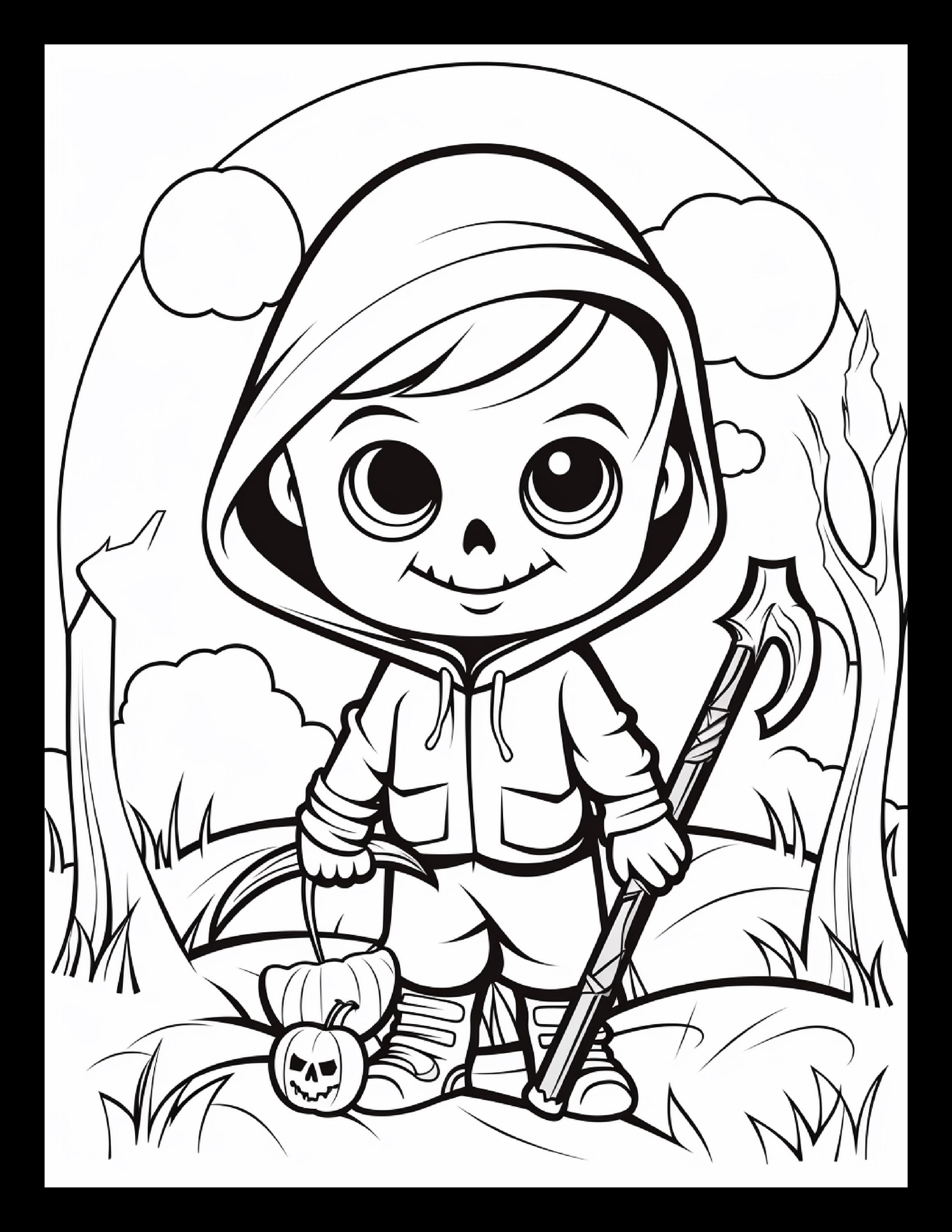 100 Cute Halloween Coloring Pages for Kids - Etsy