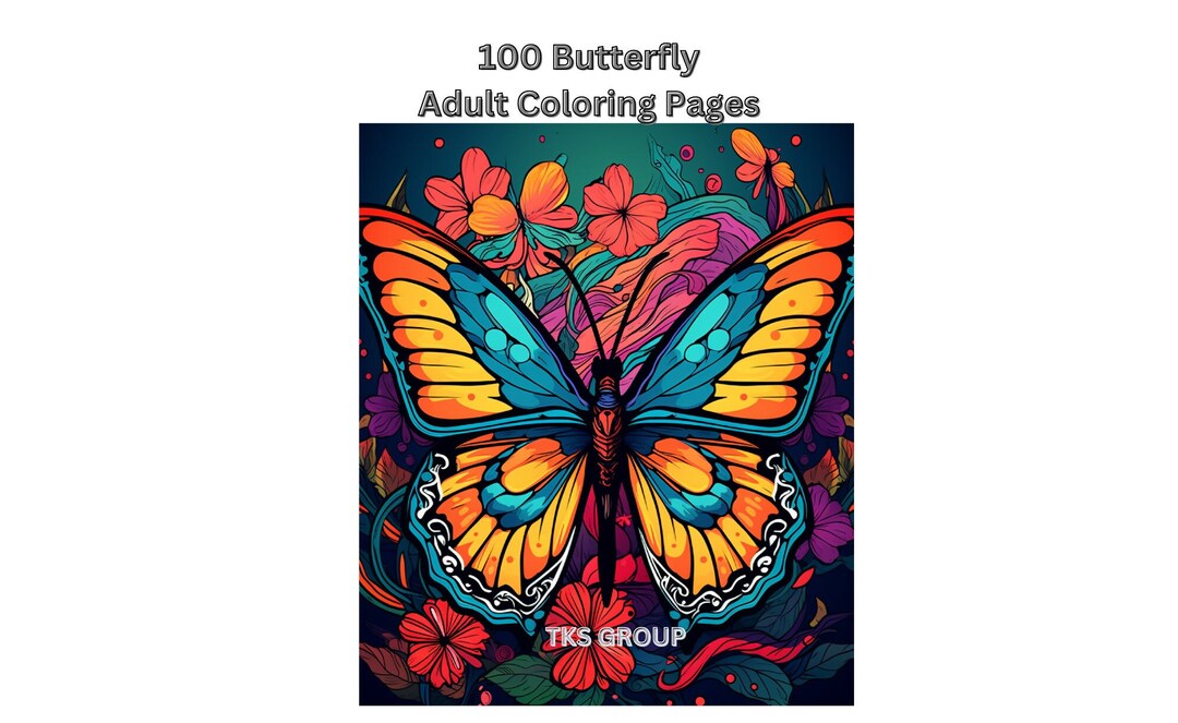 100 Butterflies Adult Coloring Pages - Etsy