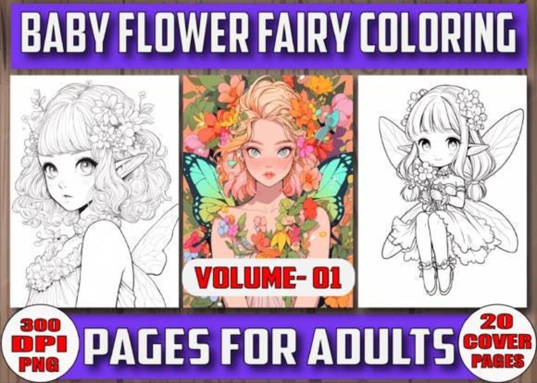 Baby Flower Fairy Coloring Book - Etsy
