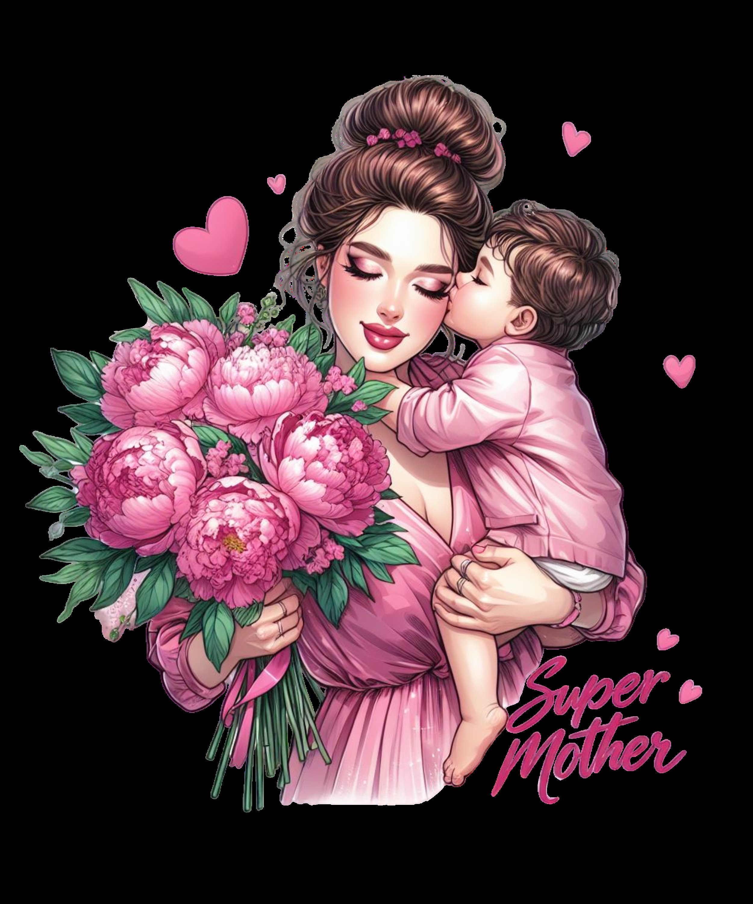 Mother and Children Clip Art – Heartwarming Printable Designs of Family ...