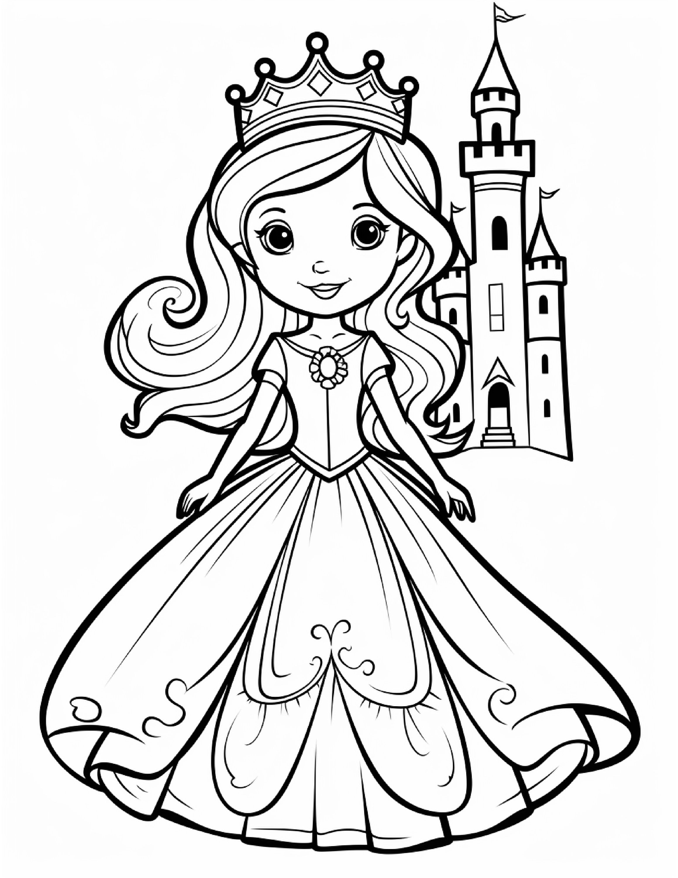 100 Princess Coloring Pages - Etsy