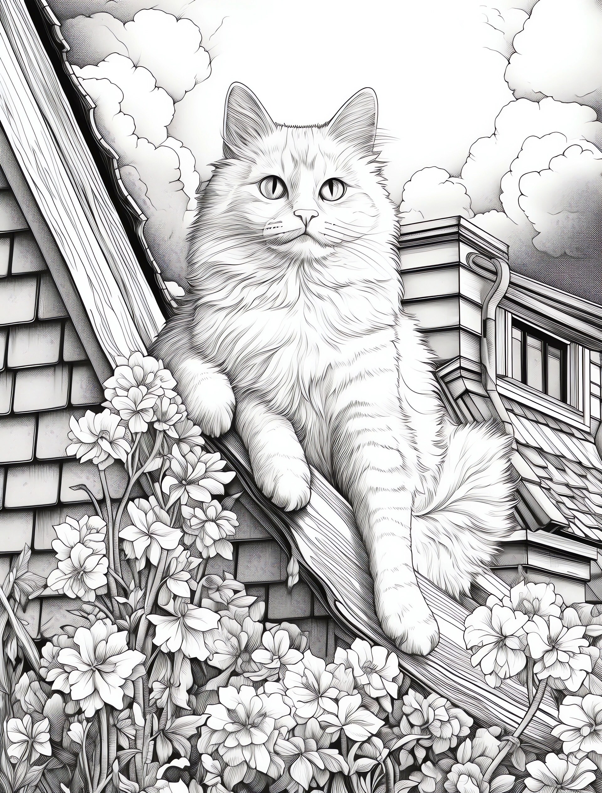 120cut Cats Coloring Pages for Stress Relief - Etsy