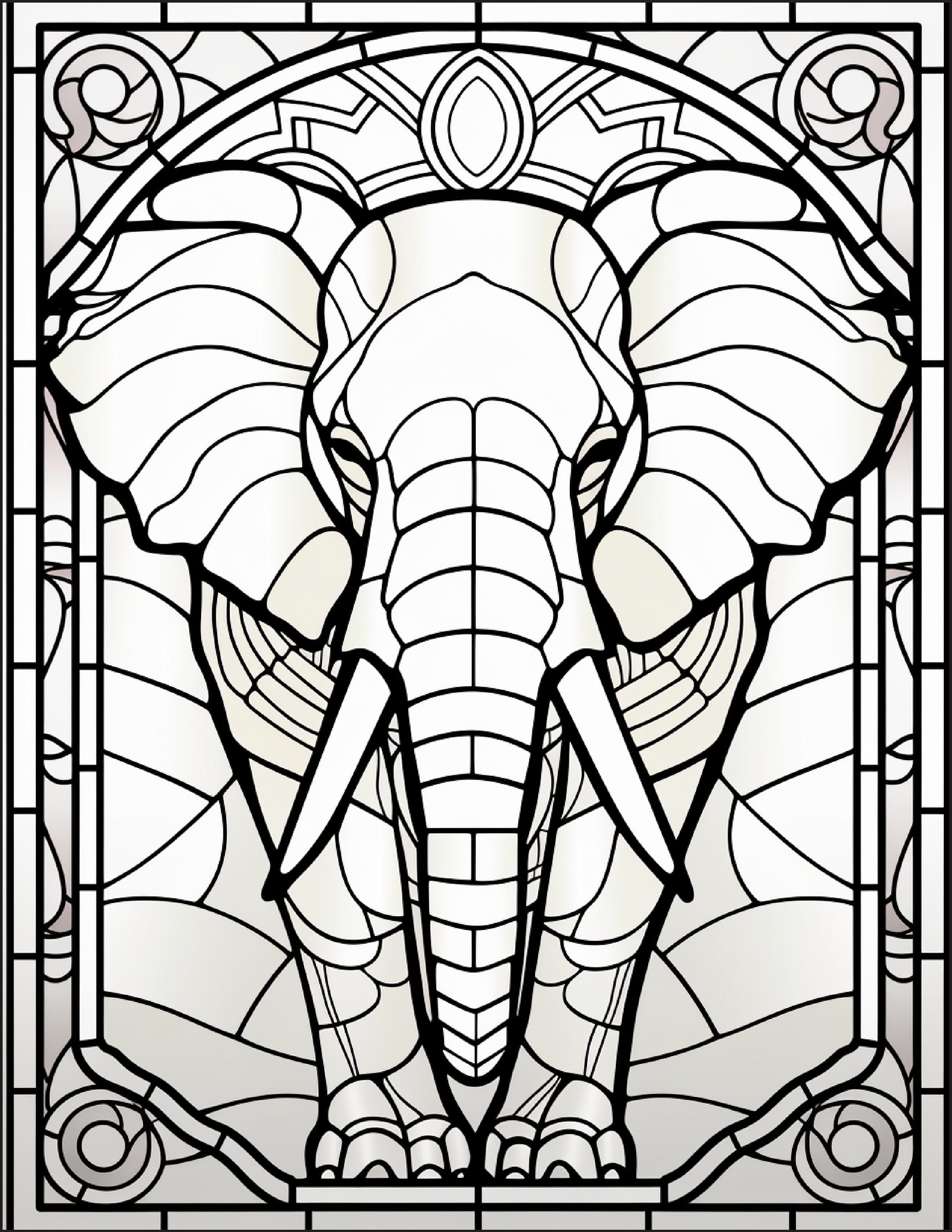 100 Stained Glass Animal Coloring Pages - Etsy