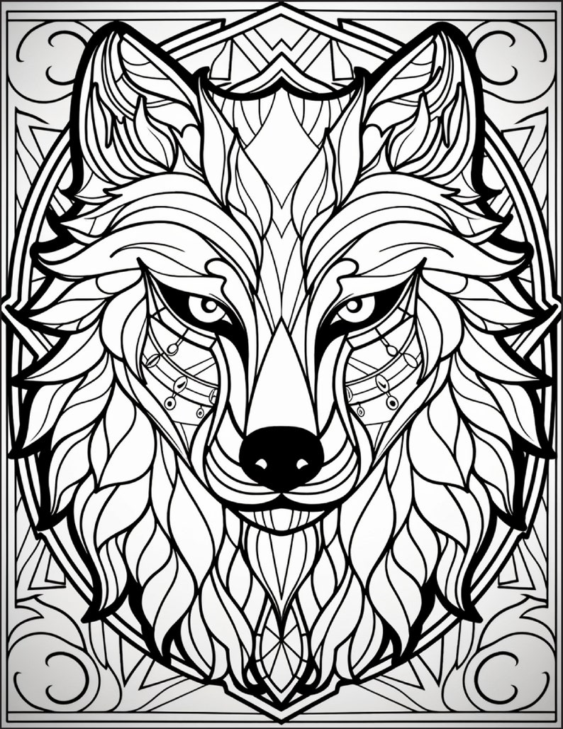 100 Stained Glass Animal Coloring Pages - Etsy