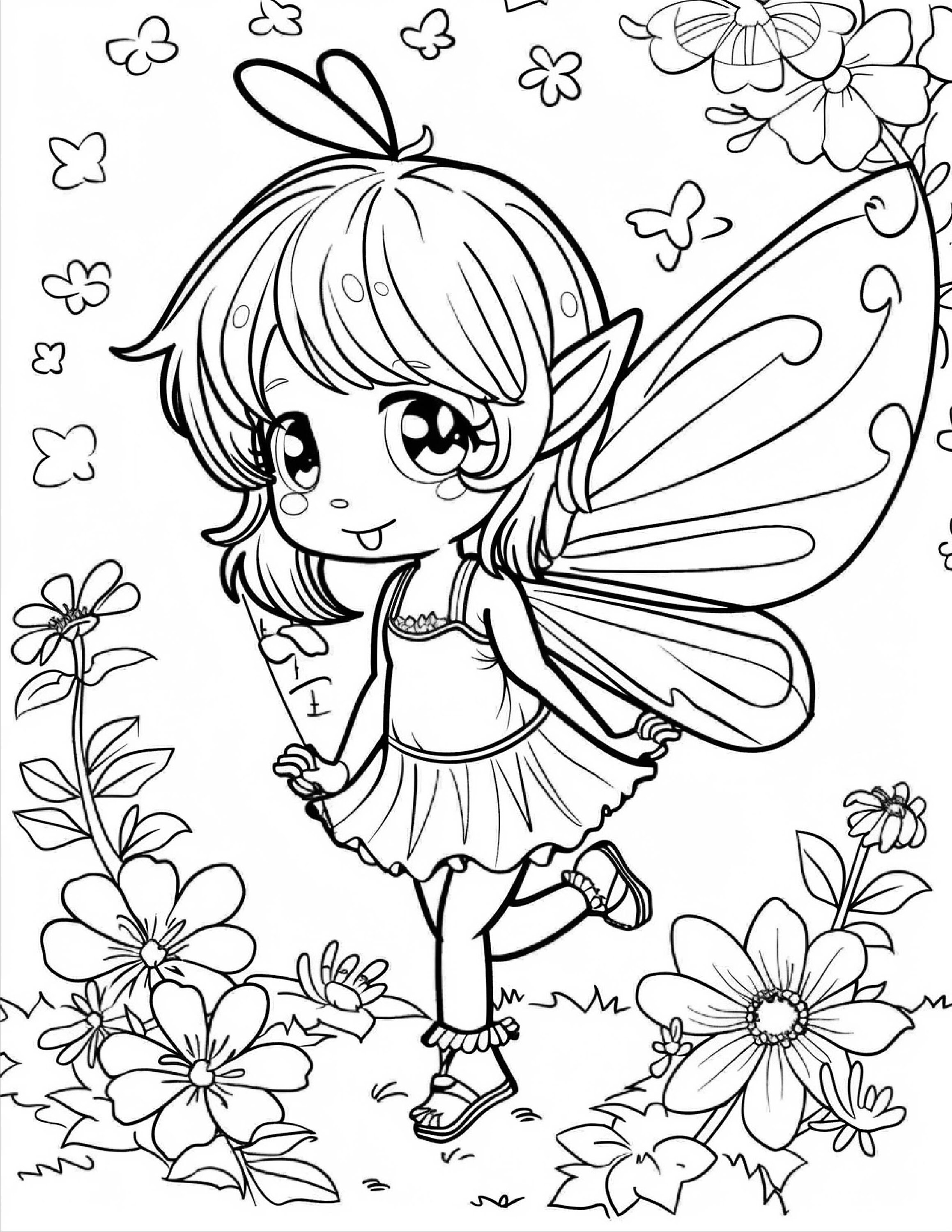 Cute Chibi Fairies for Coloring Fun - Etsy