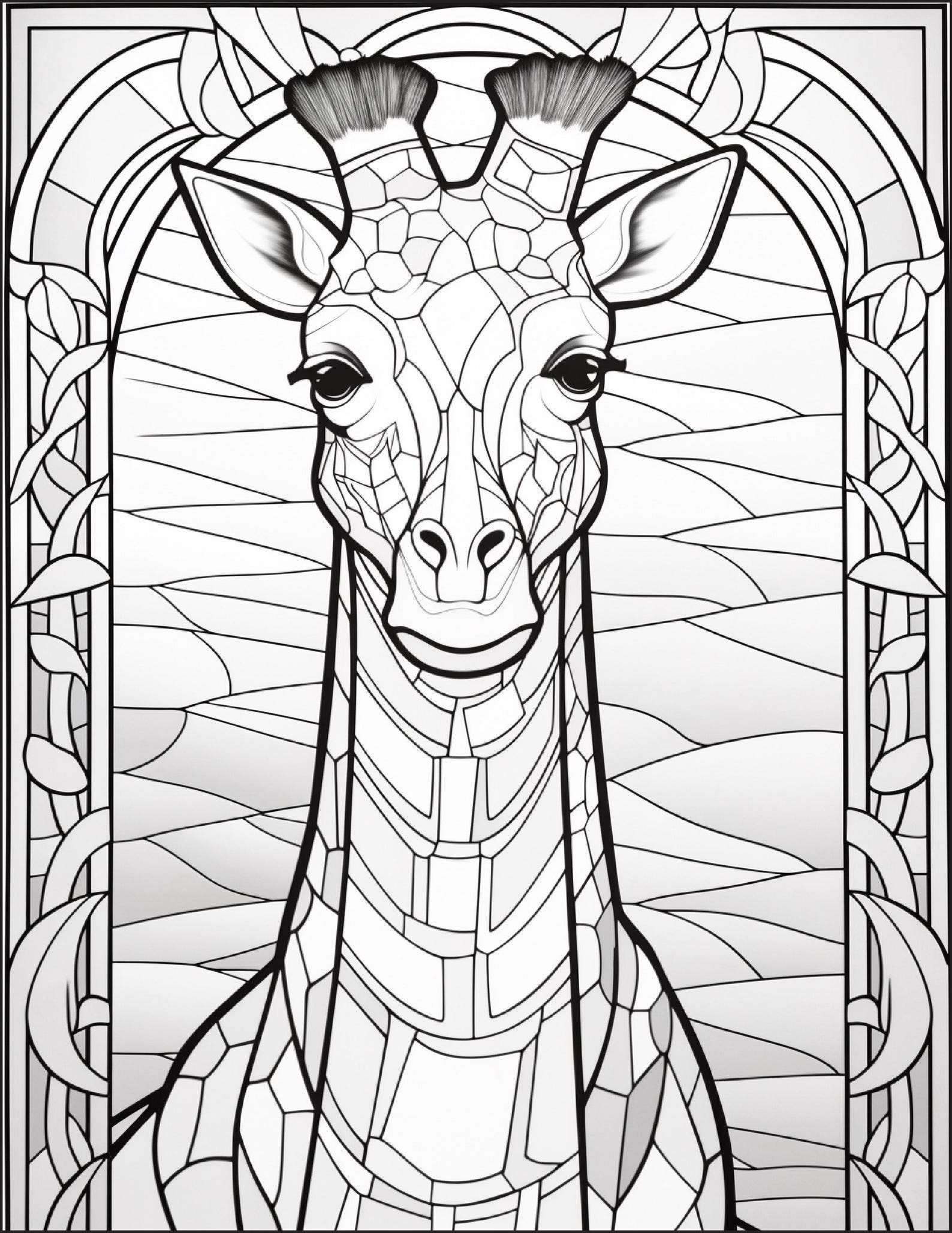 Stained Glass Animals Coloring Book - Beautiful Animal Designs for ...