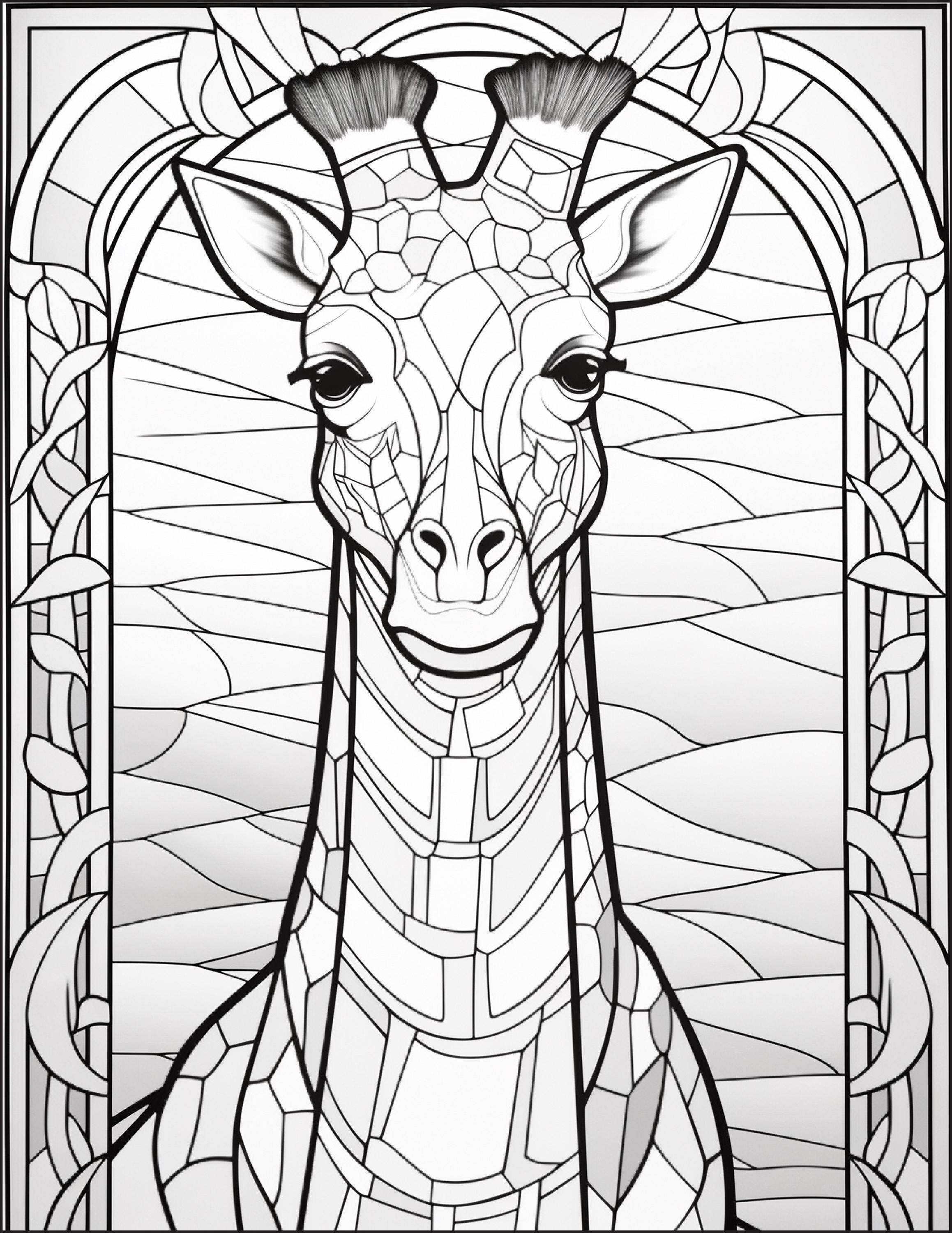 Stained Glass Animals Coloring Book - Beautiful Animal Designs for ...
