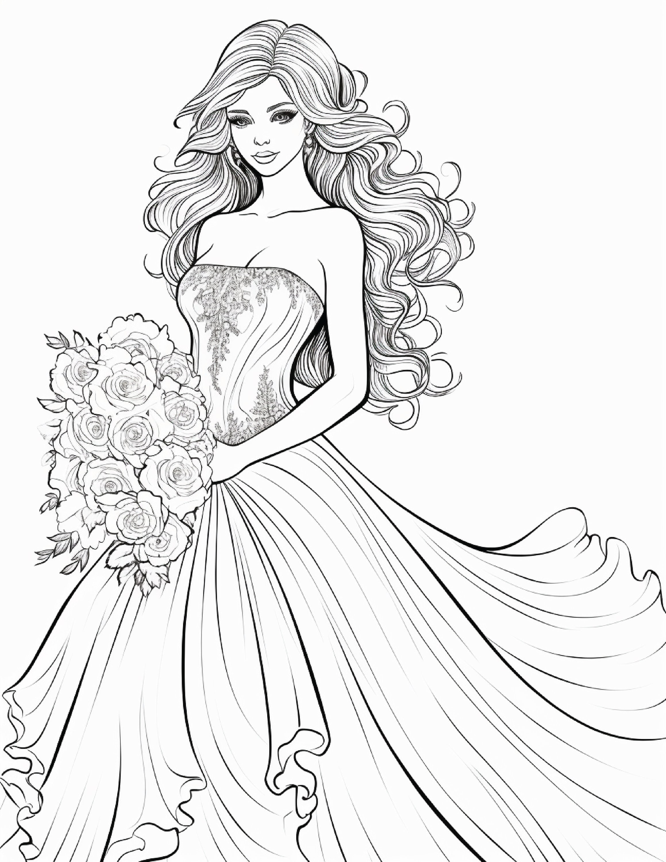 100 Bride Coloring Pages - Etsy