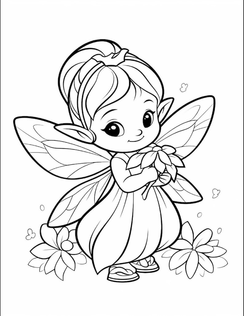 100 Cute Fairies Coloring Pages - Etsy