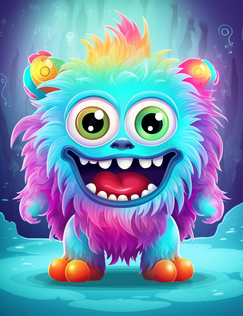 100 Cute Monster Color Pages - Etsy