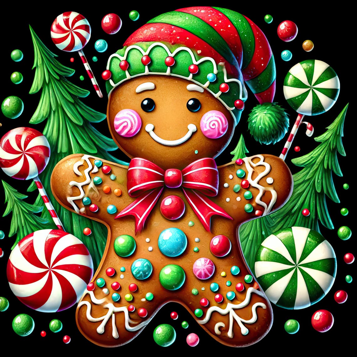 Gingerbread Men Clip Art - Etsy