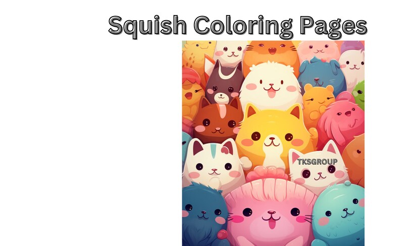 100 Squish Coloring Pages - Etsy