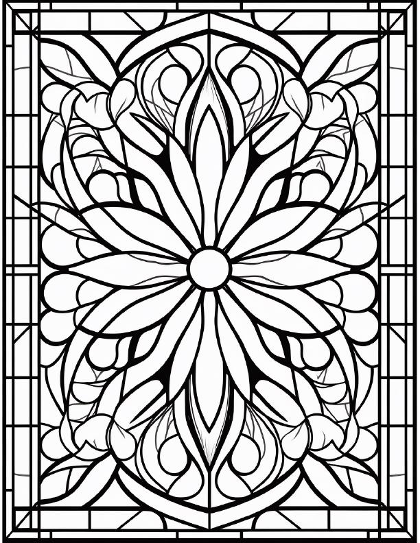 100 Stain Glass Coloring Pages - Etsy