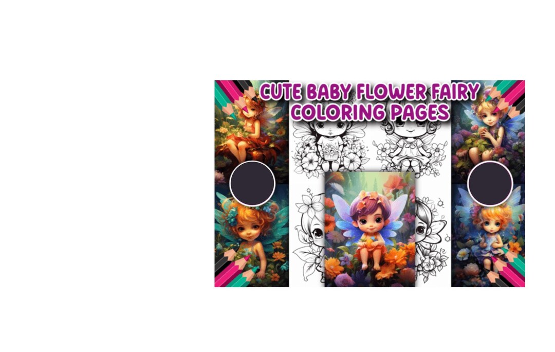 Cute Baby Fairies Coloring Pages - Etsy