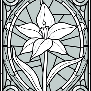 180 Stain Glass Flowers Coloring Pages - Etsy