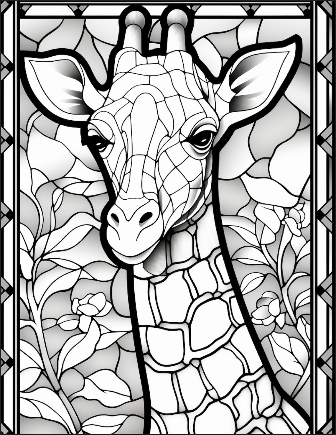 100 Stained Glass Animal Coloring Pages - Etsy