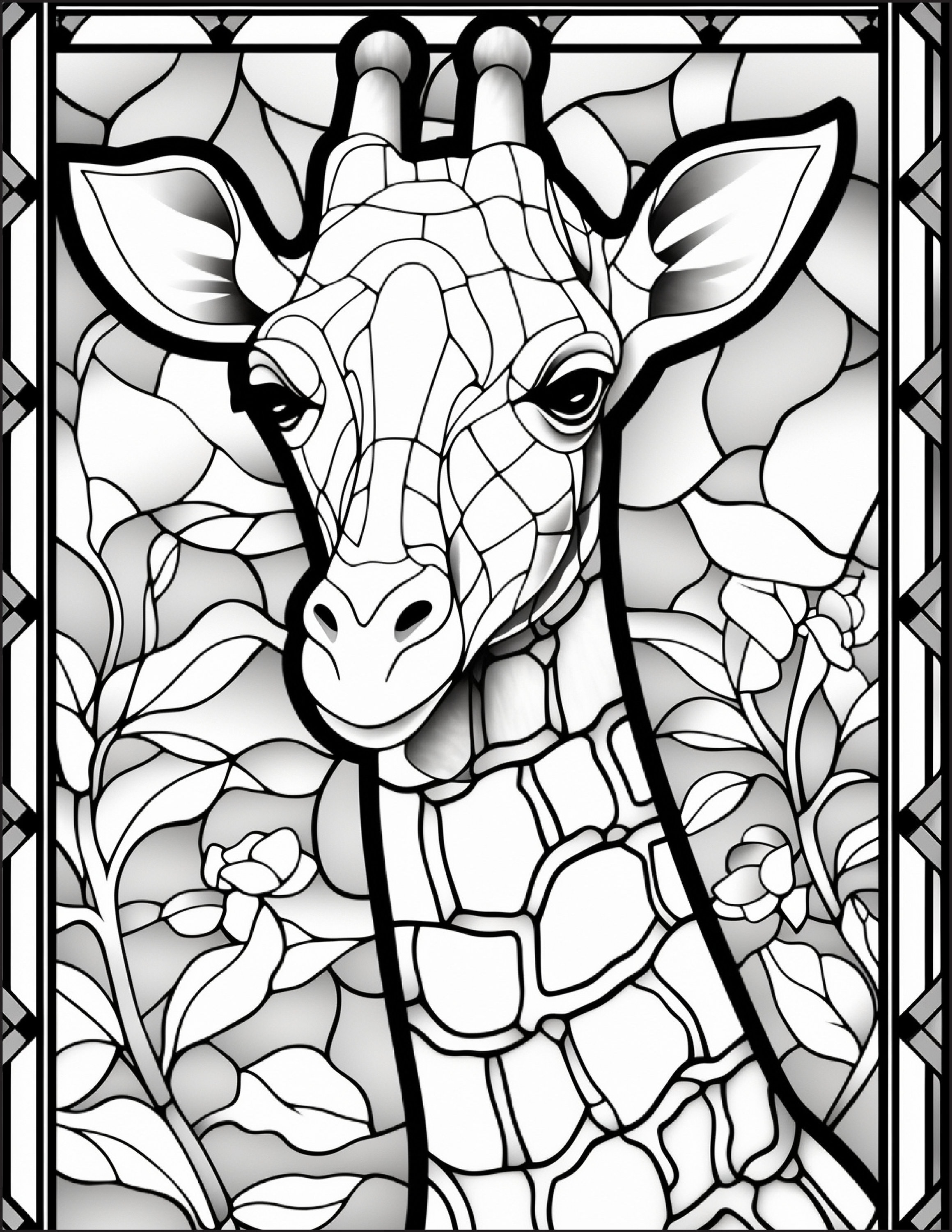 100 Stained Glass Animal Coloring Pages - Etsy