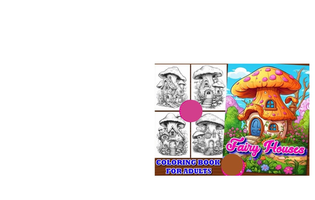 Fairy Houses Coloring Pages - Etsy