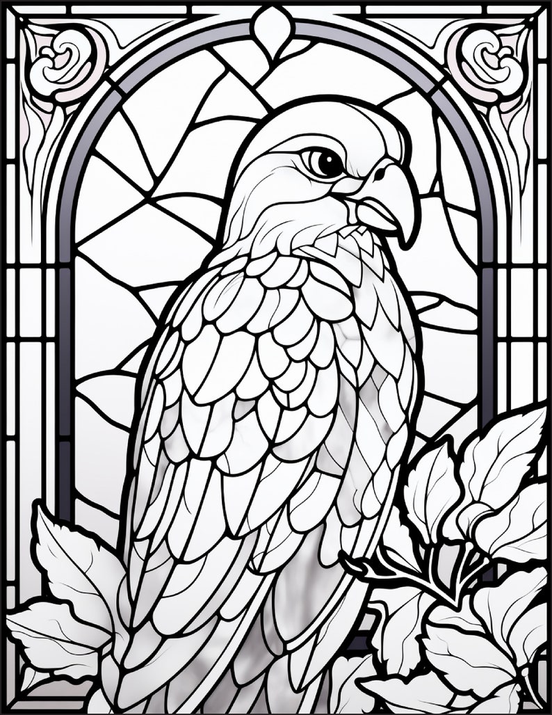 100 Stained Glass Animal Coloring Pages - Etsy
